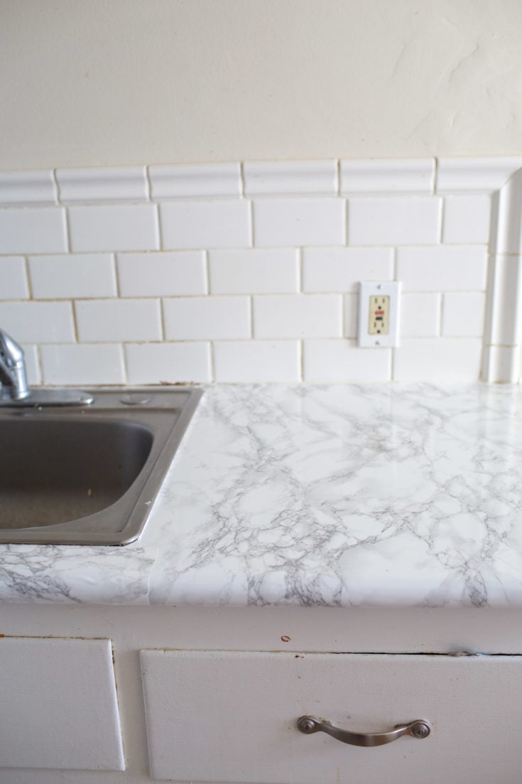 My Rental Kitchen Counter Contact Paper Makeover! (Before & After Photos!)
